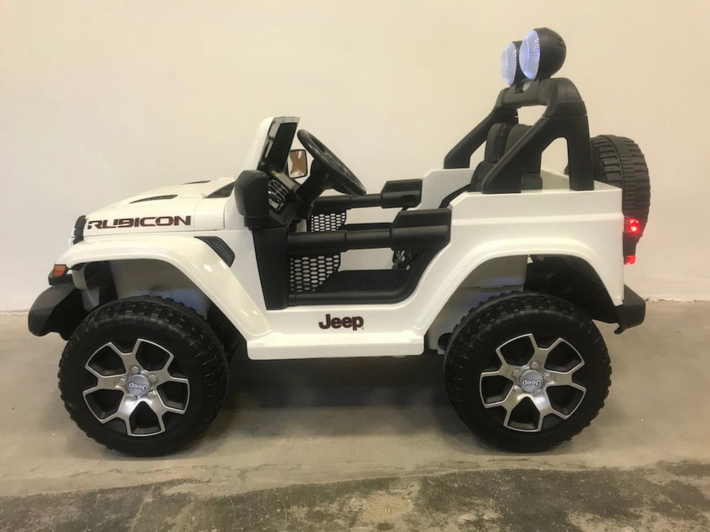Jeep Wrangler Rubicon Accuauto 12V 4WD (wit) | Trapautodealer.nl